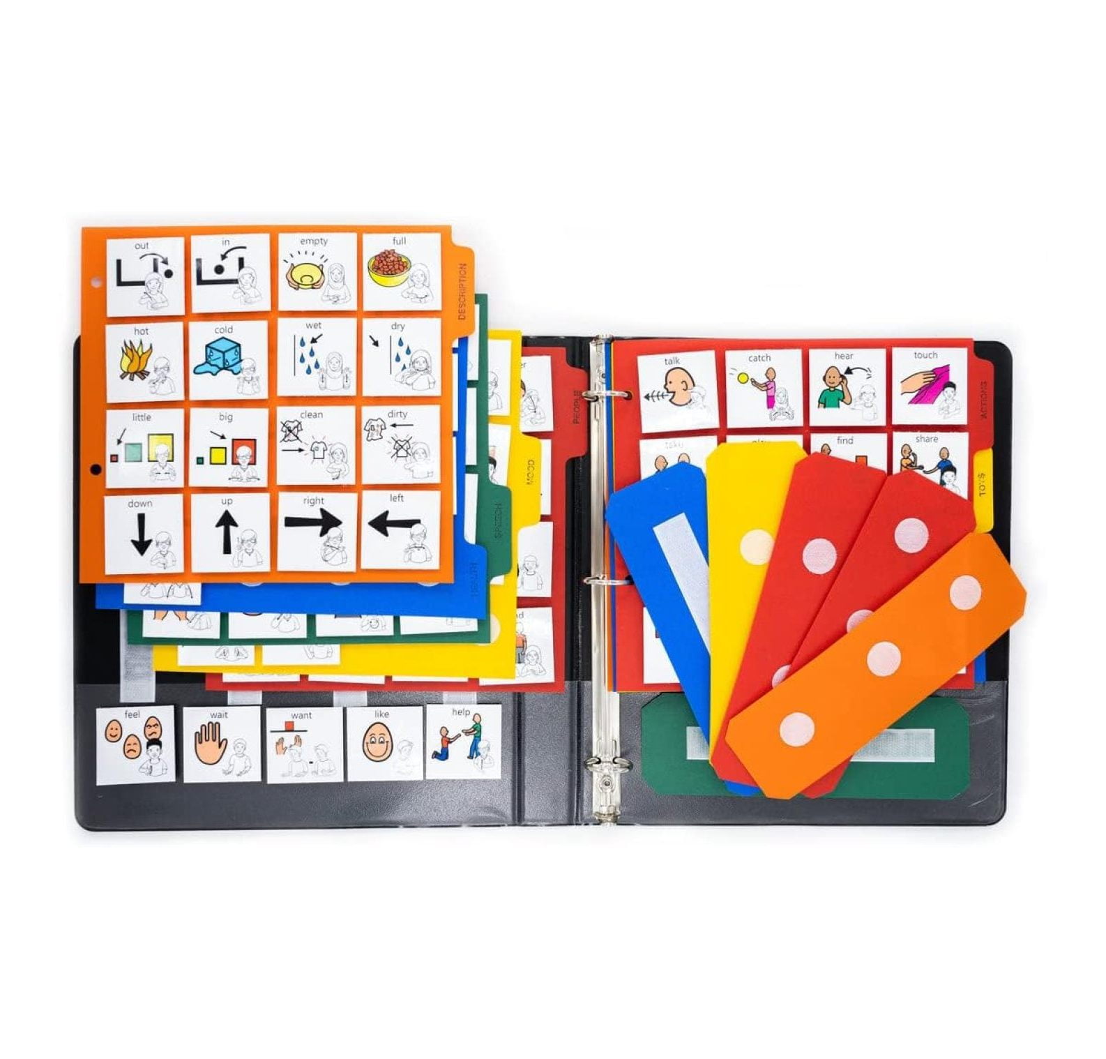 1 Communication Book 240 Picture Cards with ASL Laminated Visual Cues ...