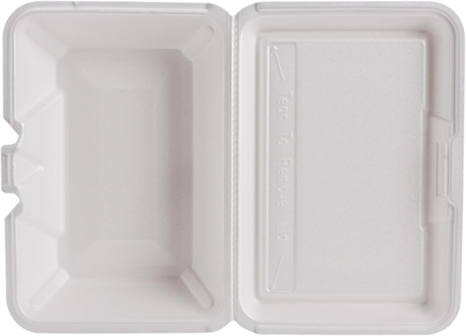 1-Compartment Foam Container 100 / Bag with Removable Hinged Lid ...