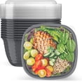 1-Compartment Meal Prep Bowls with Custom Fit Lids - Reusable ...