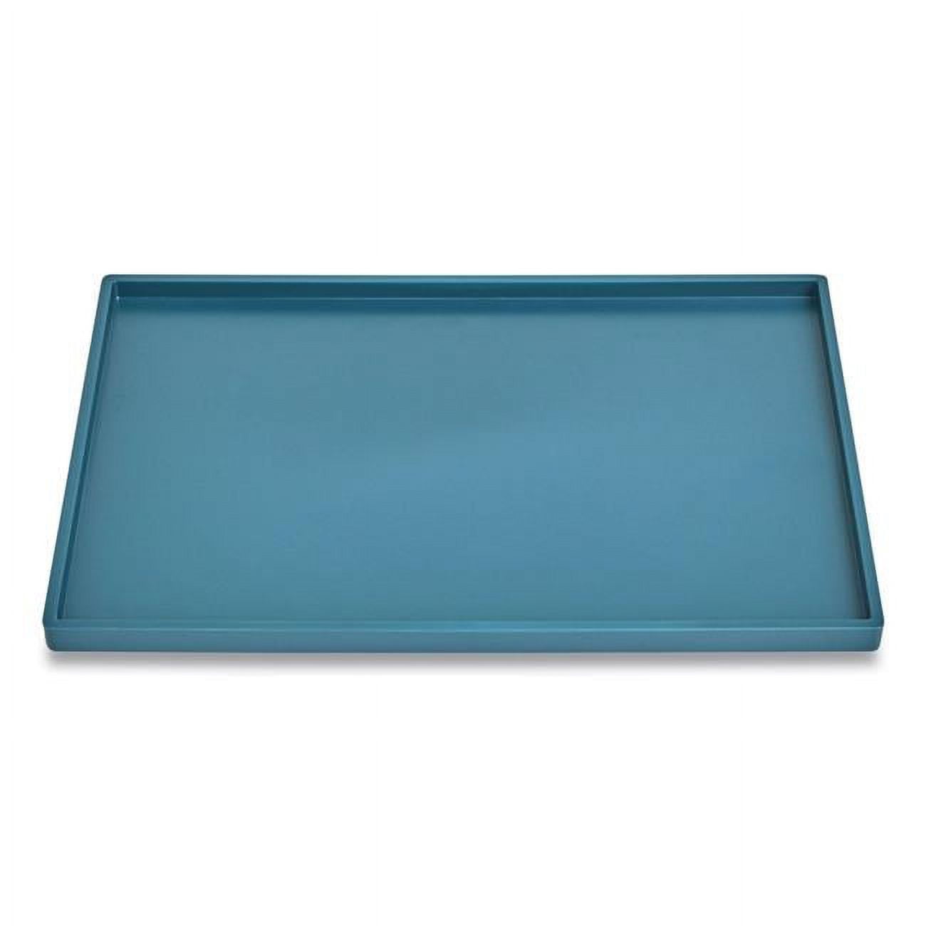 1-Compartment Slim Stackable Plastic Tray, Teal - Walmart.com