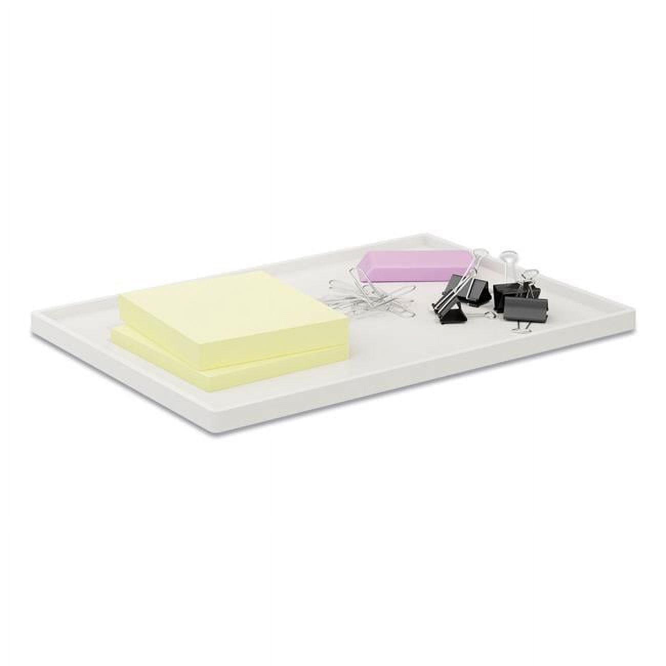 1-Compartment Slim Stackable Plastic Tray, White - Walmart.com