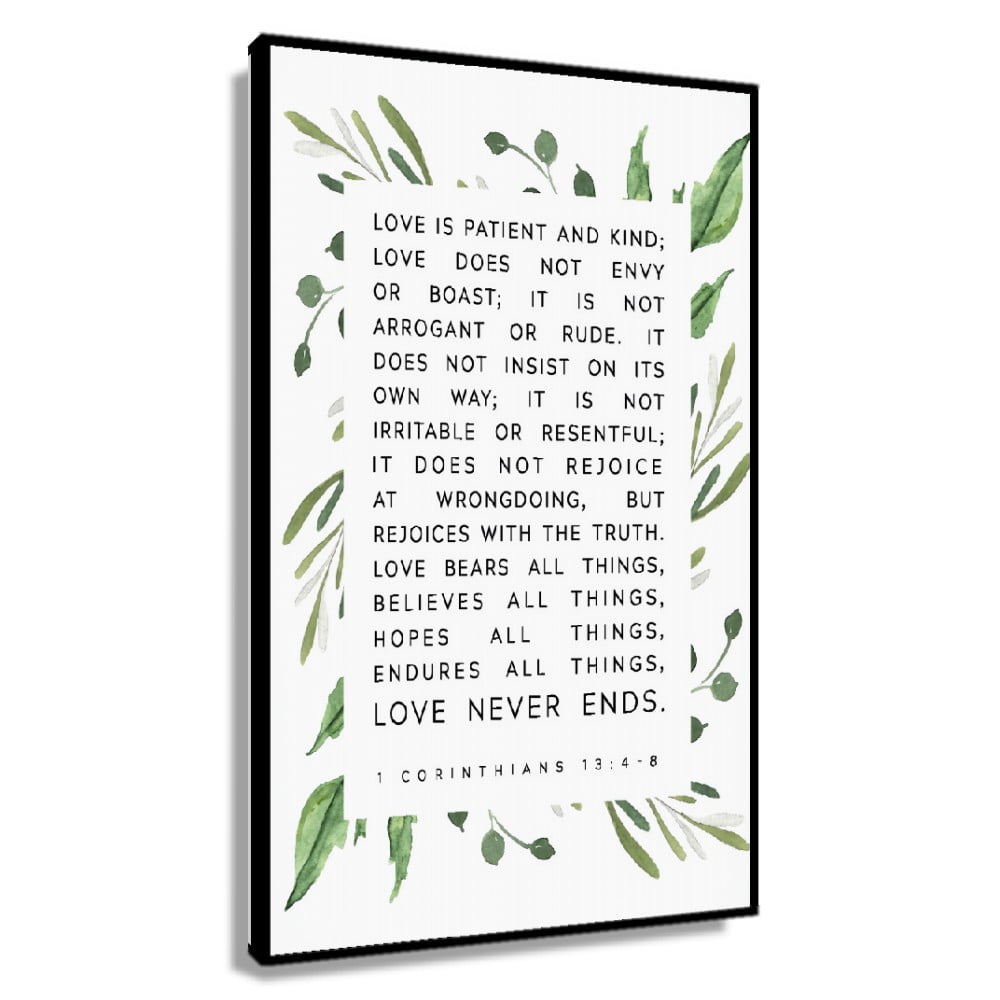 1 Corinthians 13 4-8 Bible Verse Wall Art, Love Is Patient Printable ...