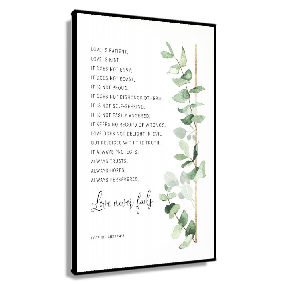 1 Corinthians 13 4-8 Love Bible Verse Wall Art Scripture Print ...