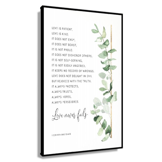 1 Corinthians 13 4-8 Love Bible Verse Wall Art Scripture Print ...