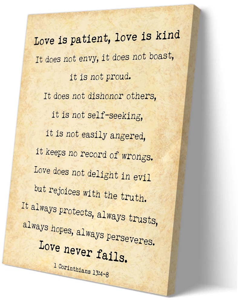 1 Corinthians 13 4 8 Love Is Patient Bible Verse Wall Art Deco Poster ...