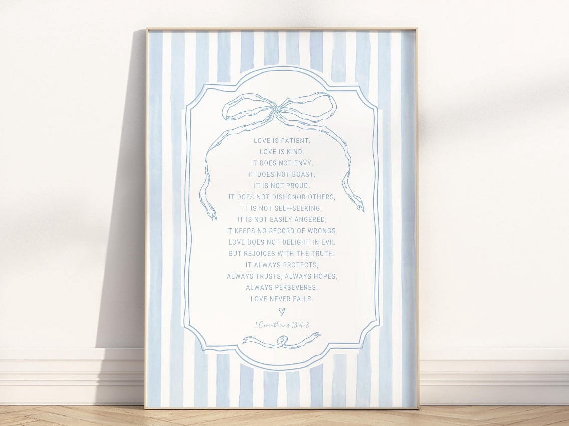 1 Corinthians 13:4-8 Love Never Fails Bible Verse Wall Art, Modern ...