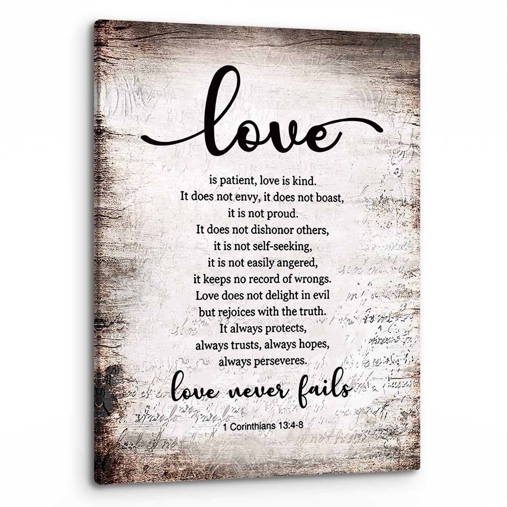 1 Corinthians 13:4-8 Love Is Patient Love Is Kind Scripture Canvas Wall ...