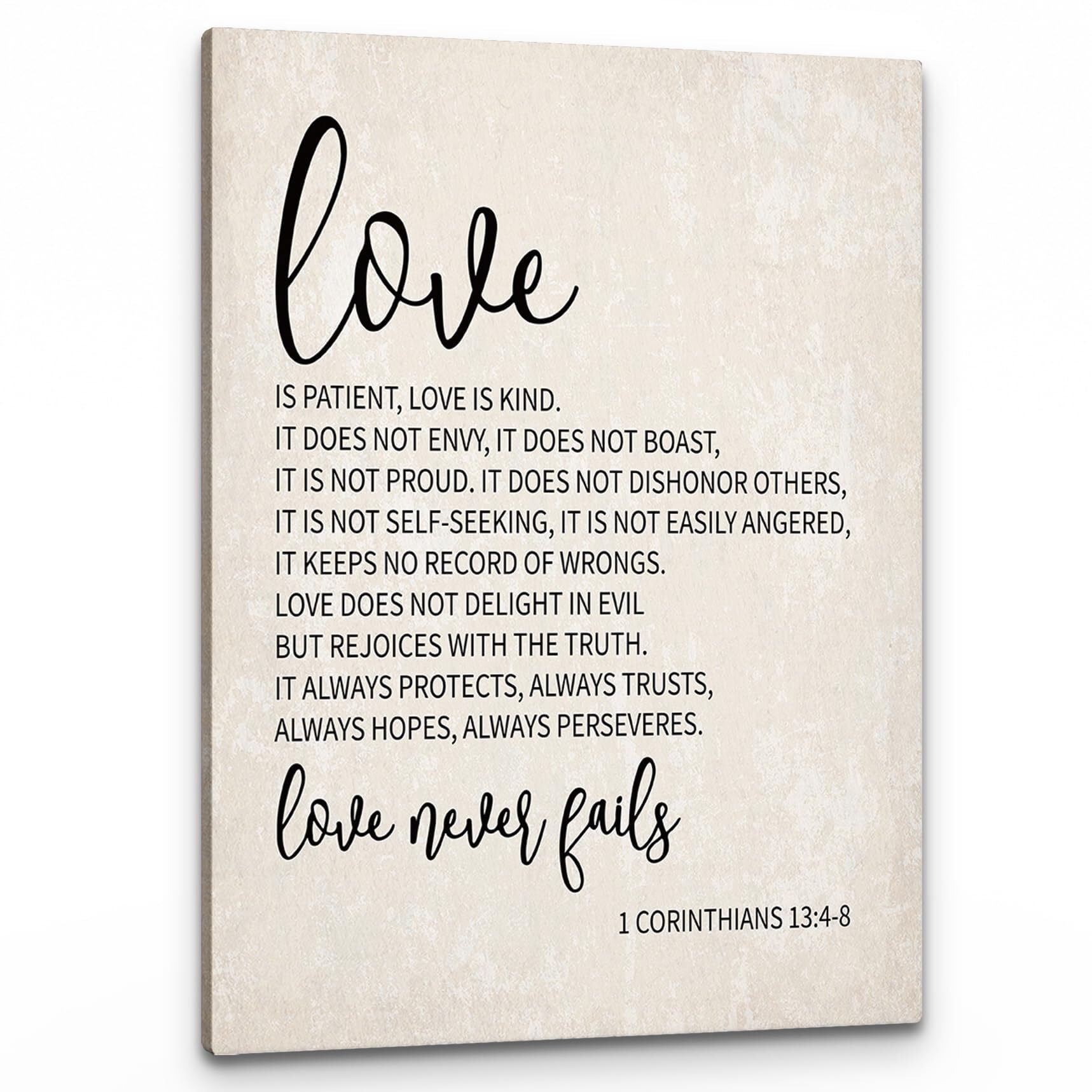 1 Corinthians 13:4-8 Love Is Patient Love Is Kind Scripture Canvas Wall ...