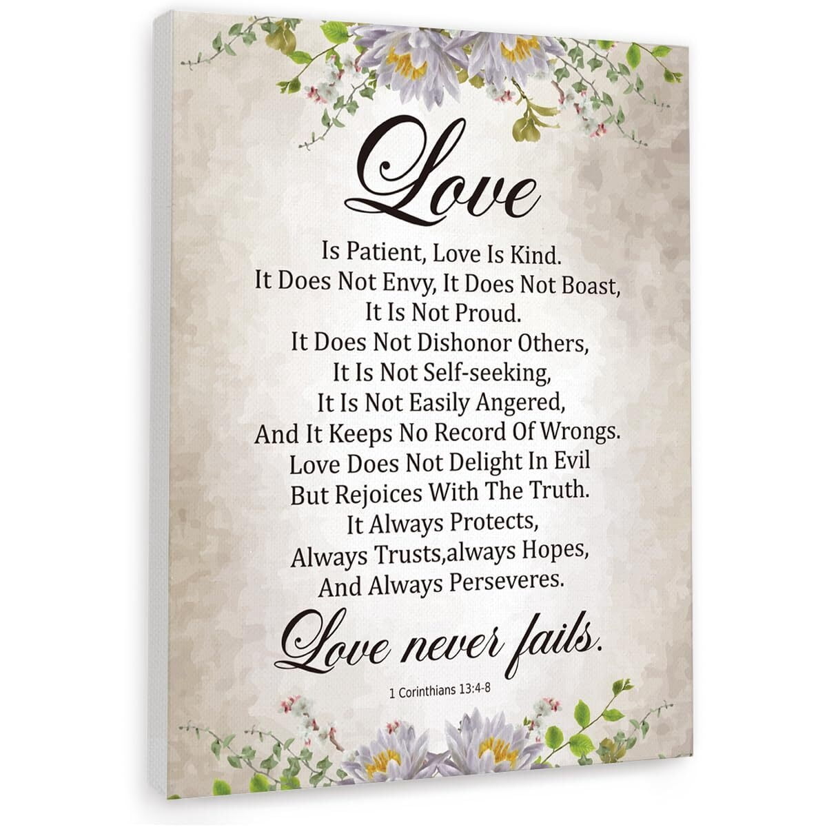 1 Corinthians 13:4-8 Wall-Art,Love is Patient Religious Canvas ...