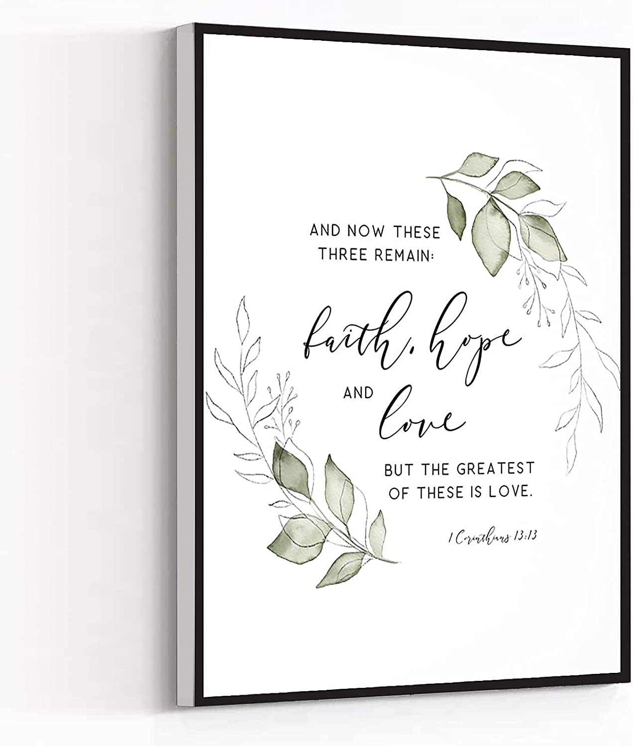 1 Corinthians 13 13 Faith Hope Love,Botanical Bible Verse Wall Art ...