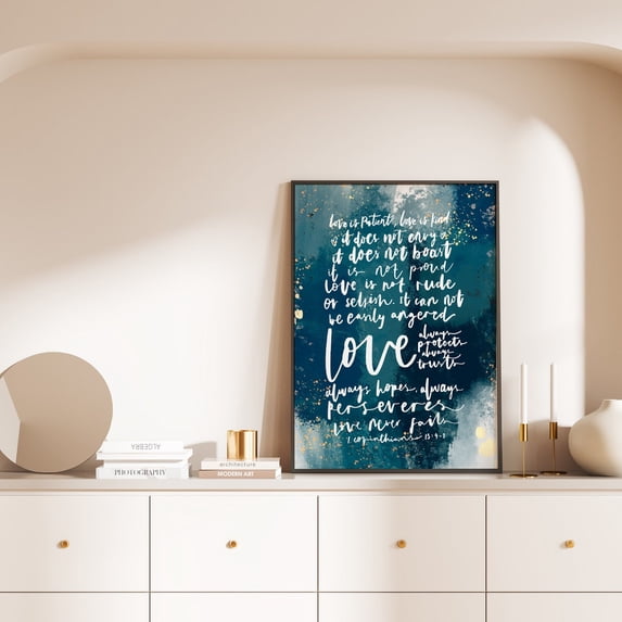 1 Corinthians 13 Love Never Fails Print, Unframed Paper Poster 16x20in ...