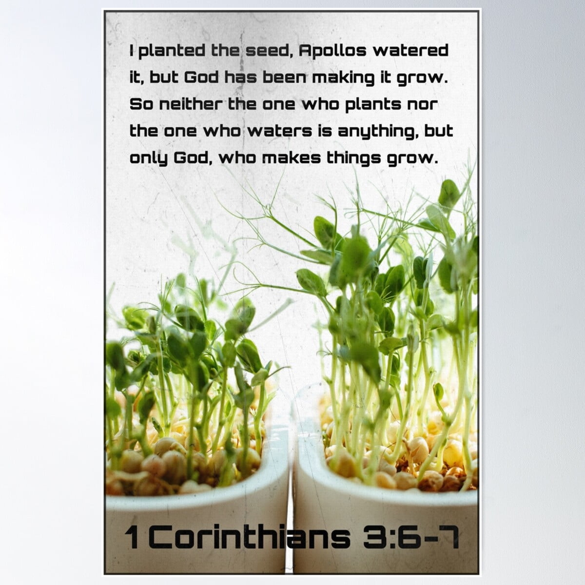 1 Corinthians 3:6-7 Poster Wall Art, Modern Wall Decor For Living Room Bedroom, 16x24 UNFRAMED ...