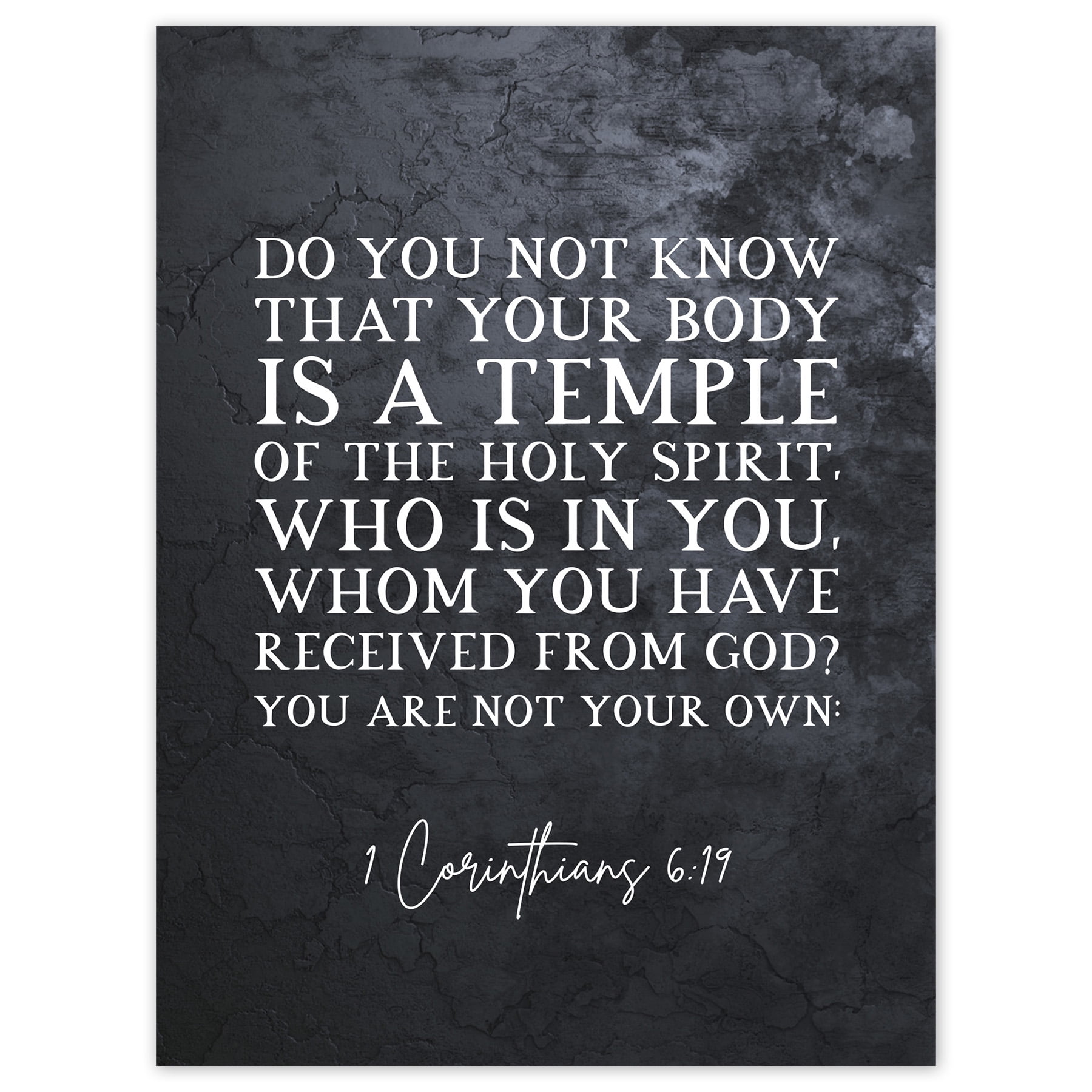 1 Corinthians 6:19 Your Body is a Temple of the Holy Spirit Christian Bible Verse Quote ...