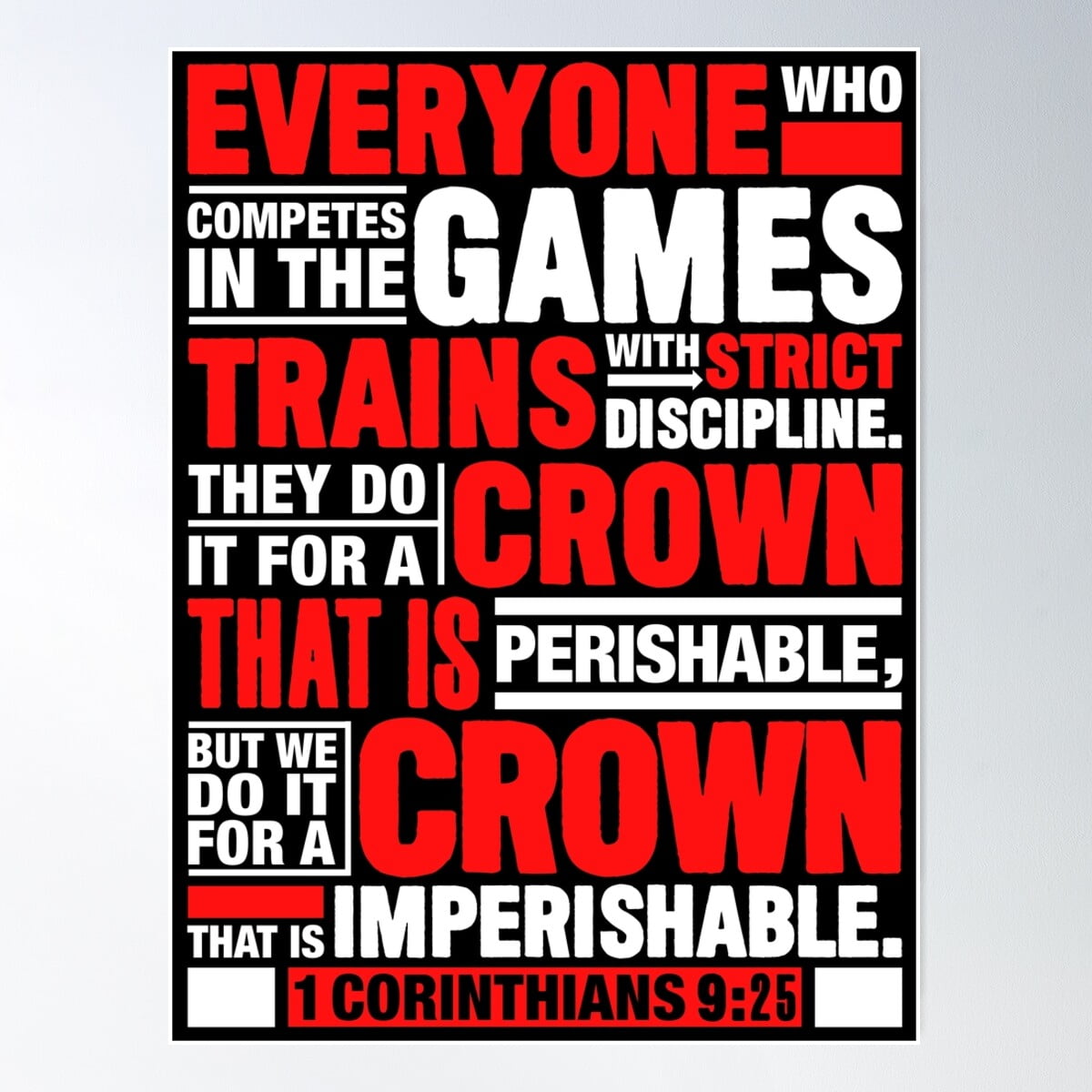 1 Corinthians 9:25 Do It For A Crown That Is Imperishable Poster Wall ...