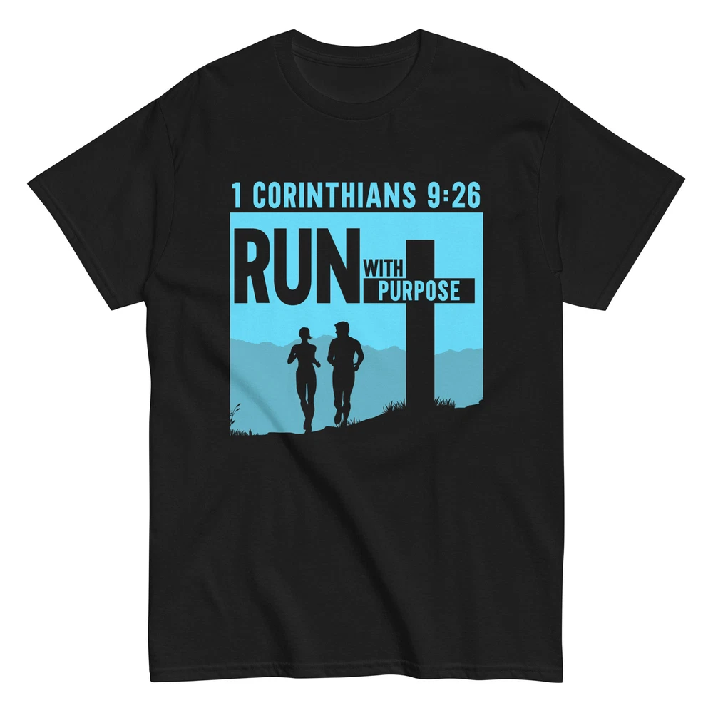 1 Corinthians 9 26 Run With Purpose Christian Runner Unisex T-Shirt ...