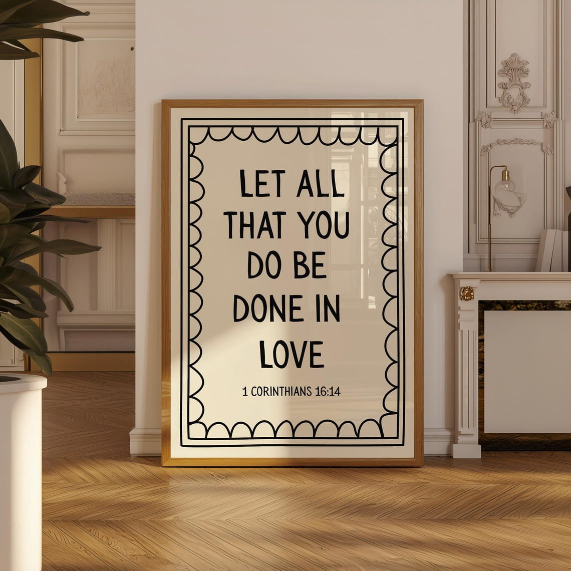 1 Corinthians Bible Verse Modern Christian Dorm Decor Art Unframed ...