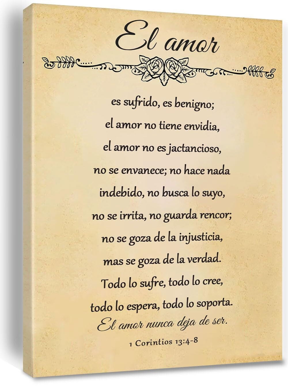 1 Corintios 13:4-8 En Español Para Pared Cuadros Cristianos Para Pared ...