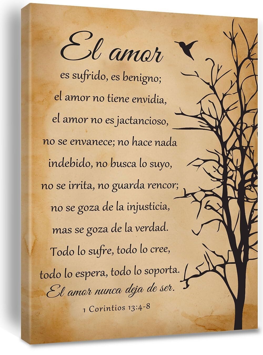1 Corintios 13:4-8 En Español Para Pared Cuadros Cristianos Para Pared ...