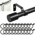 1 Count Thickened Black Curtain Rod Single And 20 Curtain Clips Top ...