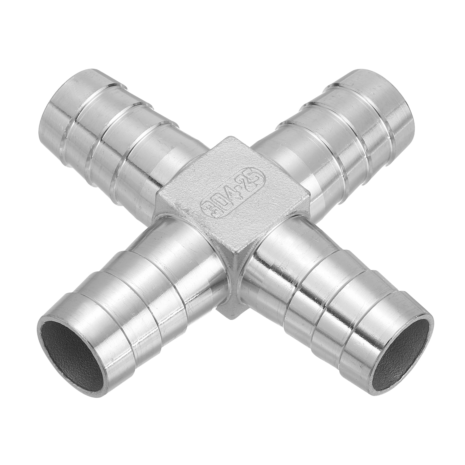 1" Cross Hose Barb Pipe Fitting, 304 Stainless Steel 4 Way Pipe Hose ...