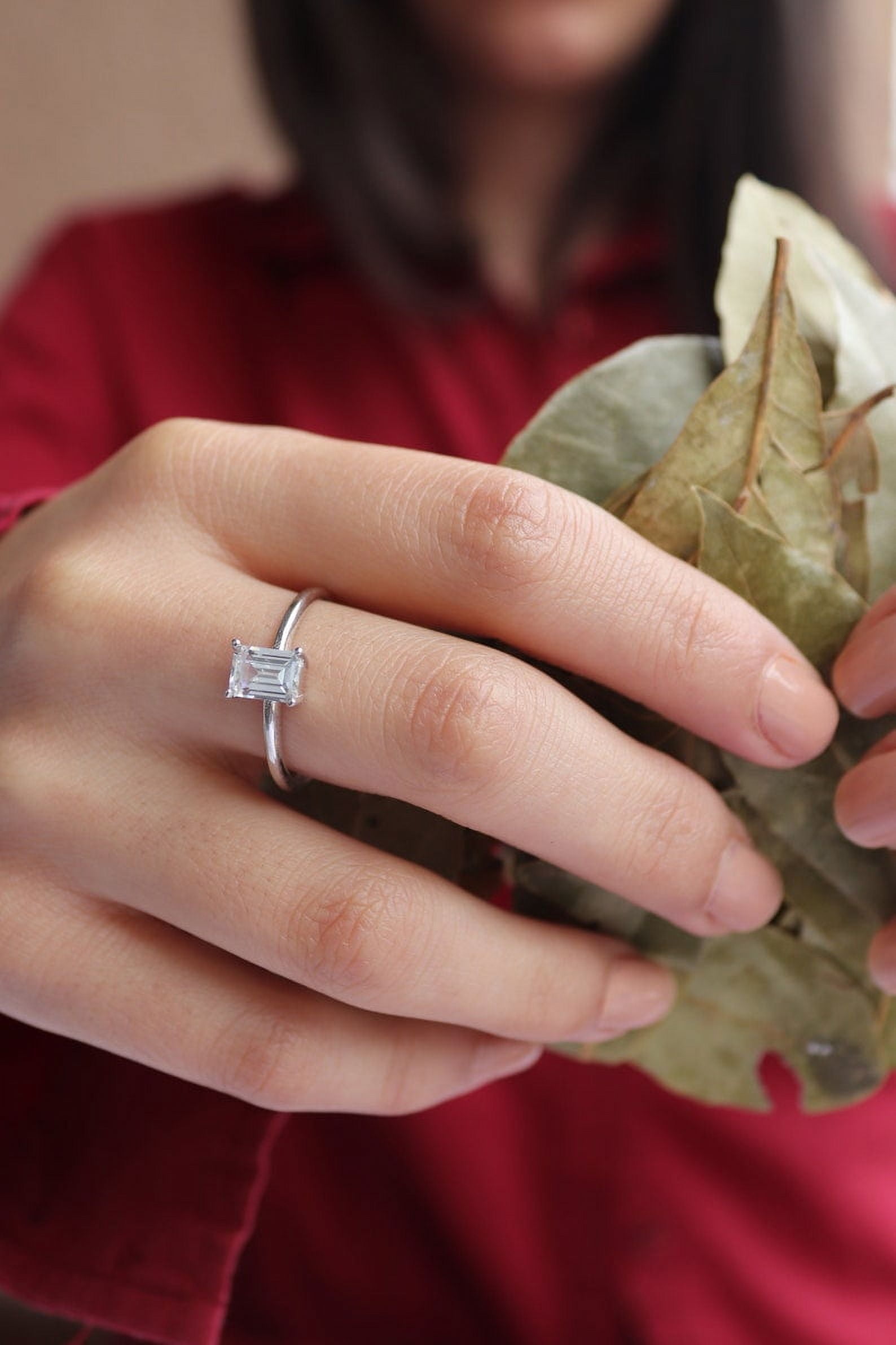 Siya Gems & Jewellery 1 Ct Cz Solitaire Engagement Ring, Sterling Silver - Walmart.com