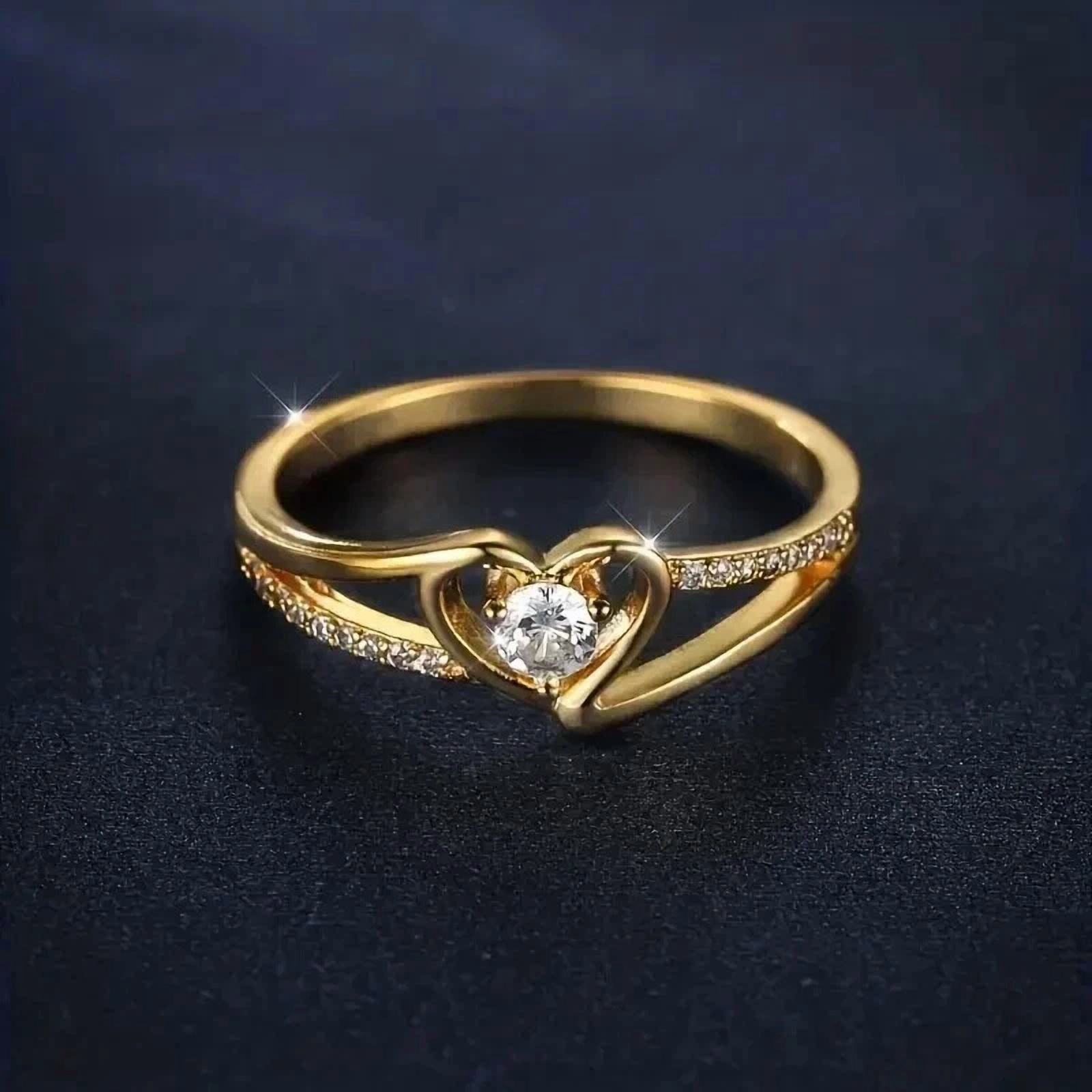 1 Ct Round Cut Simulated Diamond 14K Yellow Gold Plated Promise Heart ...