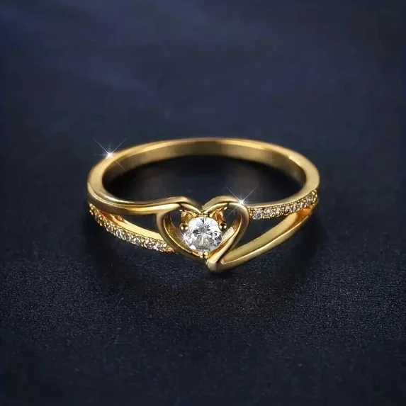 1 Ct Round Cut Simulated Diamond 14K Yellow Gold Plated Promise Heart ...