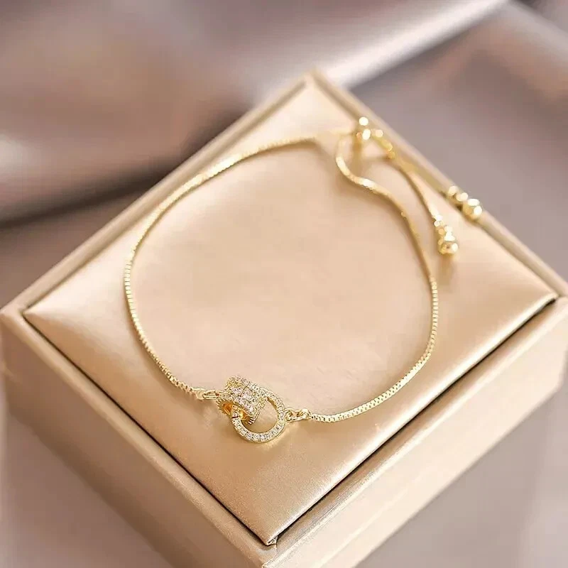 1 Ct Round Cut Simulated Diamond Bolo Chain Bracelet 14K Yellow Gold ...