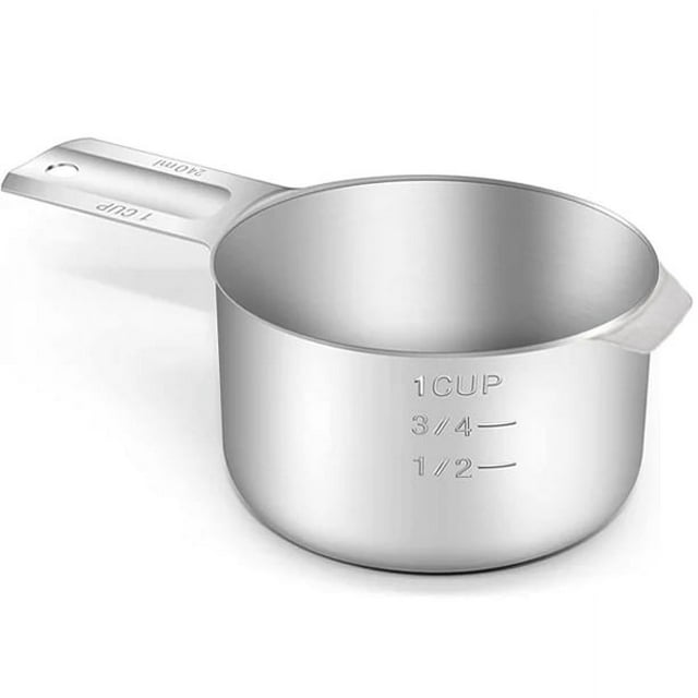 1 Cup (240 ml | 240 cc | 8 oz) Measuring Cup, Stainless Steel Measuring ...