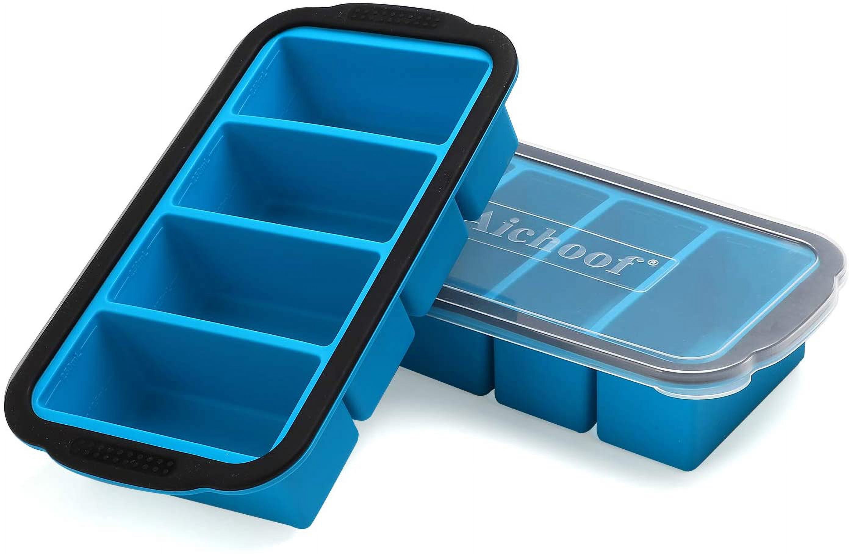 1 Cup Extra Large Silicone Cube Freezing Trays with lid for soup,broth ...