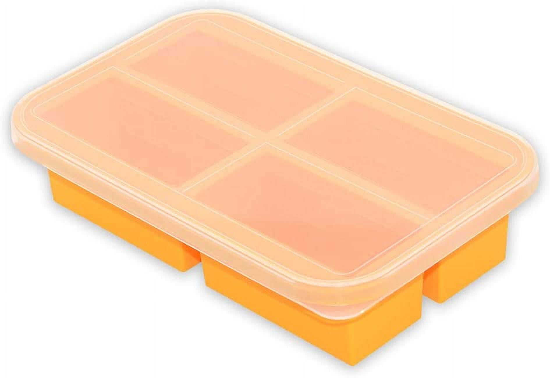 1-Cup Silicone Freezing Tray with Lid,Soup Freezer Molds,Silicone Meal ...