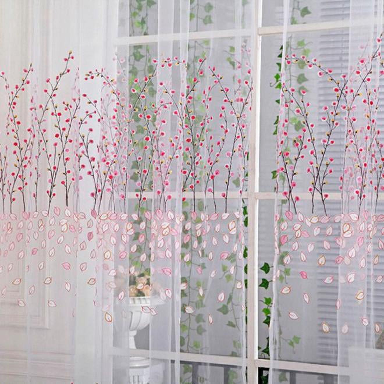 1 Curtain Pc Tulle Sheer 1 Door Window Pk Panel Curtain Drape Scarf ...