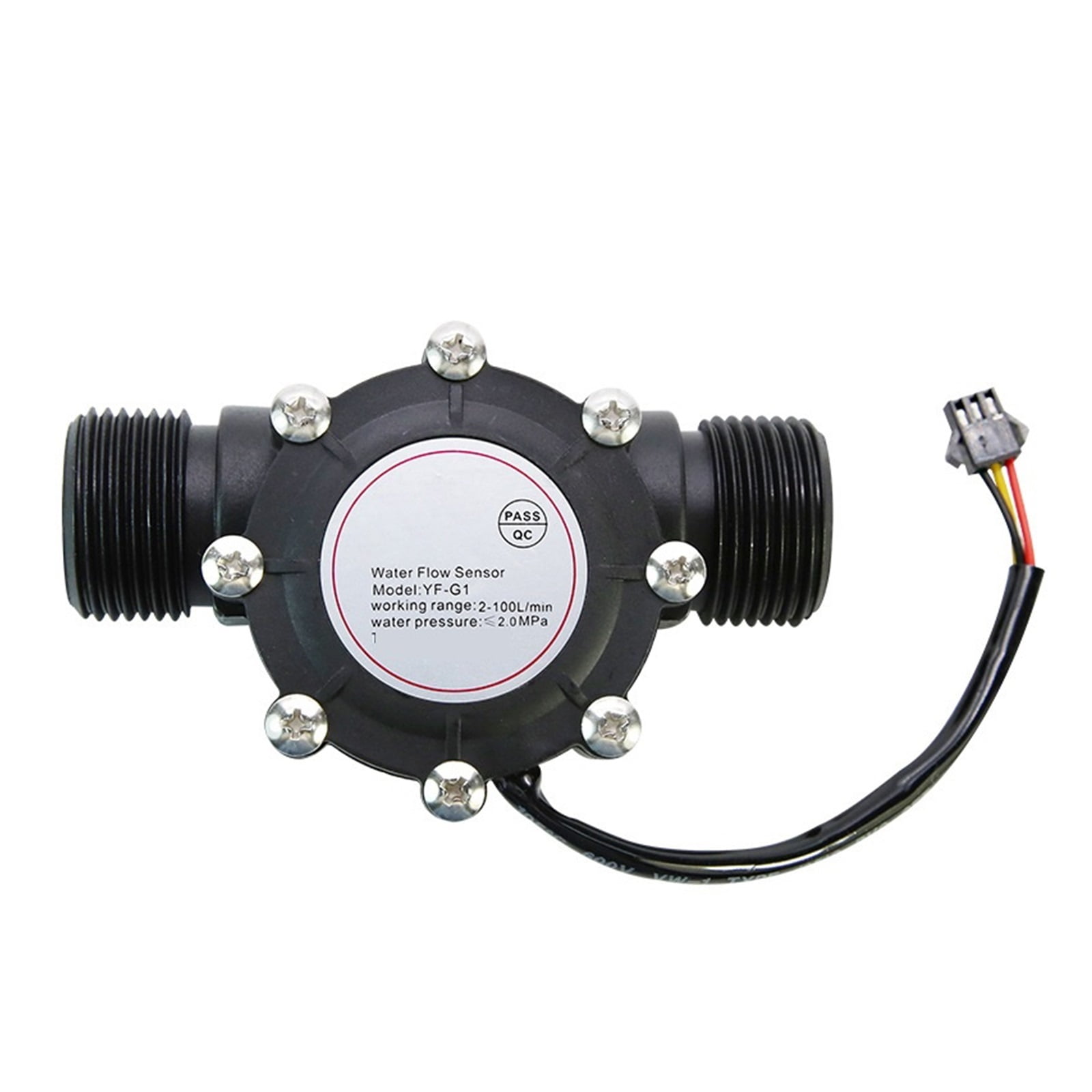1" DC 5-18V Water Flow Sensor, Flowmeter Hall Flow Sensor, Water Control Liquid Flow 1-100L/min ...