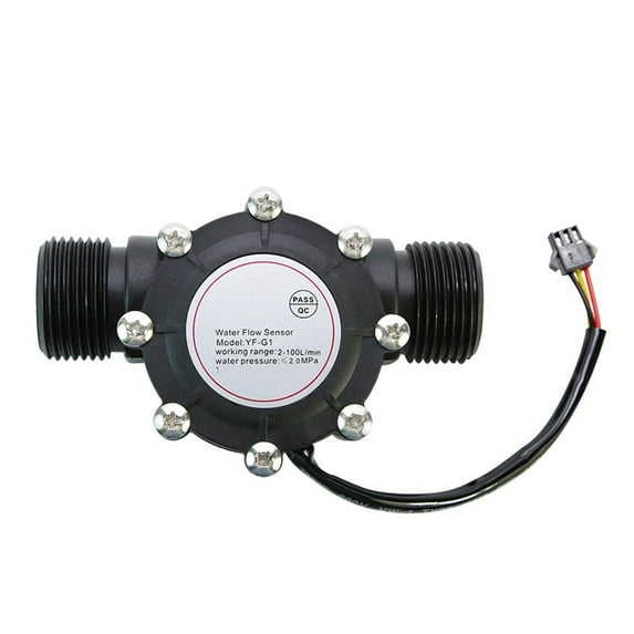 1" DC 5-18V Water Flow Sensor, Flowmeter Hall Flow Sensor, Water Control Liquid Flow 1-100L/min ...