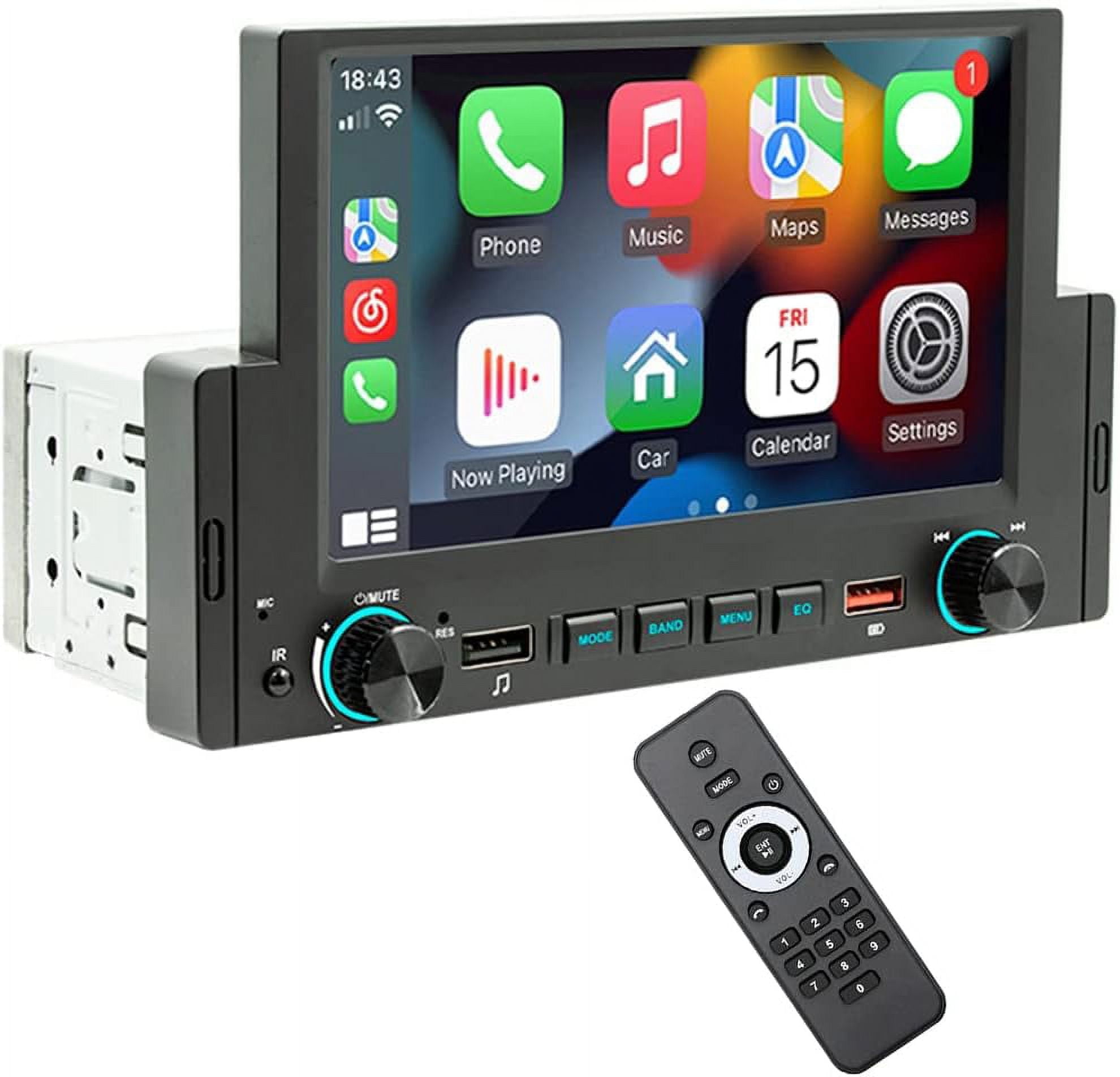 1 DIN Multimedia Car Radio 6.2" Microphone Stereo Receiver Automotive ...