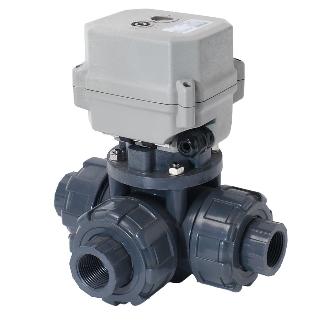 1" DN25 Five wires control Electric Ball Valve,AC110-230V 3-way PVC ...