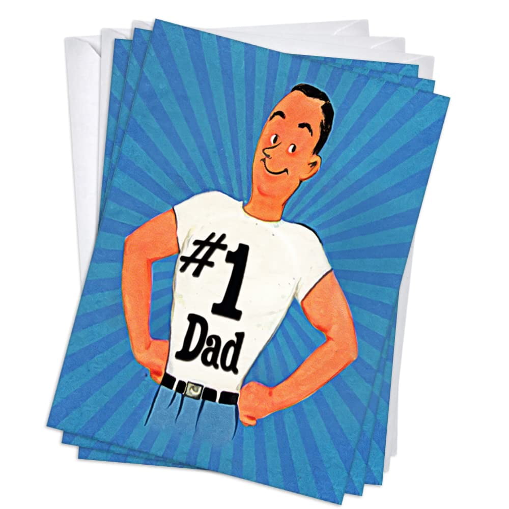 #1 Dad Father's Day Greeting Cards | 3 Pack Set (5x7) - Walmart.com