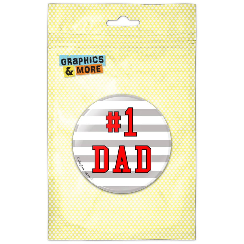 #1 Dad Number One Father Pinback Button Pin Badge - Walmart.com