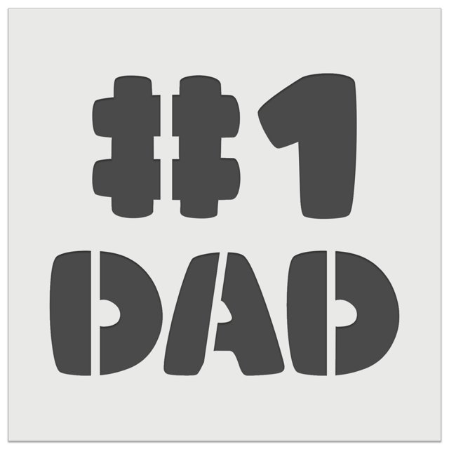 #1 Dad Number One Father's Day DIY Cookie Wall Craft Stencil - 9.0 Inch ...