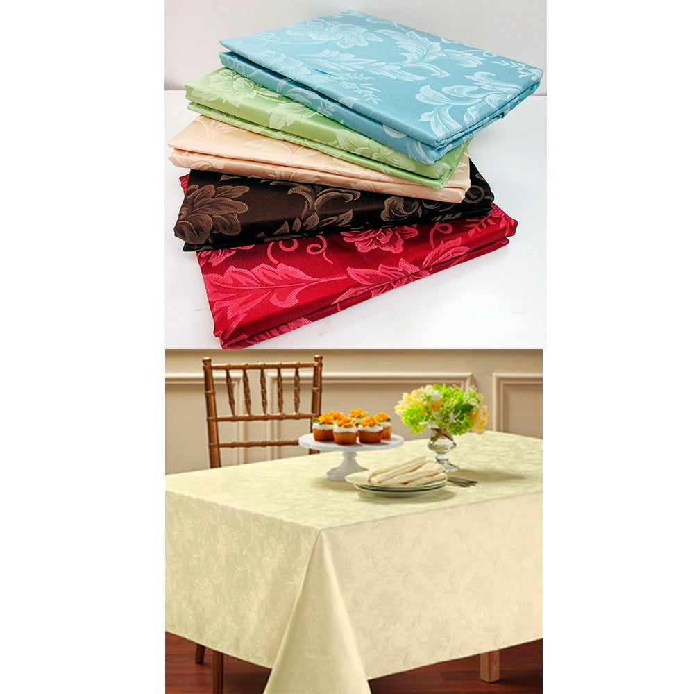 AllTopBargains Floral Damask Tablecloth, 60" X 84" Rectangular, Easy ...
