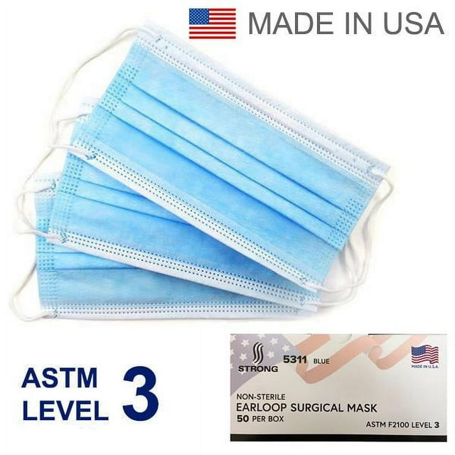 1 Day Handling Disposable Dental Medical Ear-Loop Face Masks ASTM Level ...