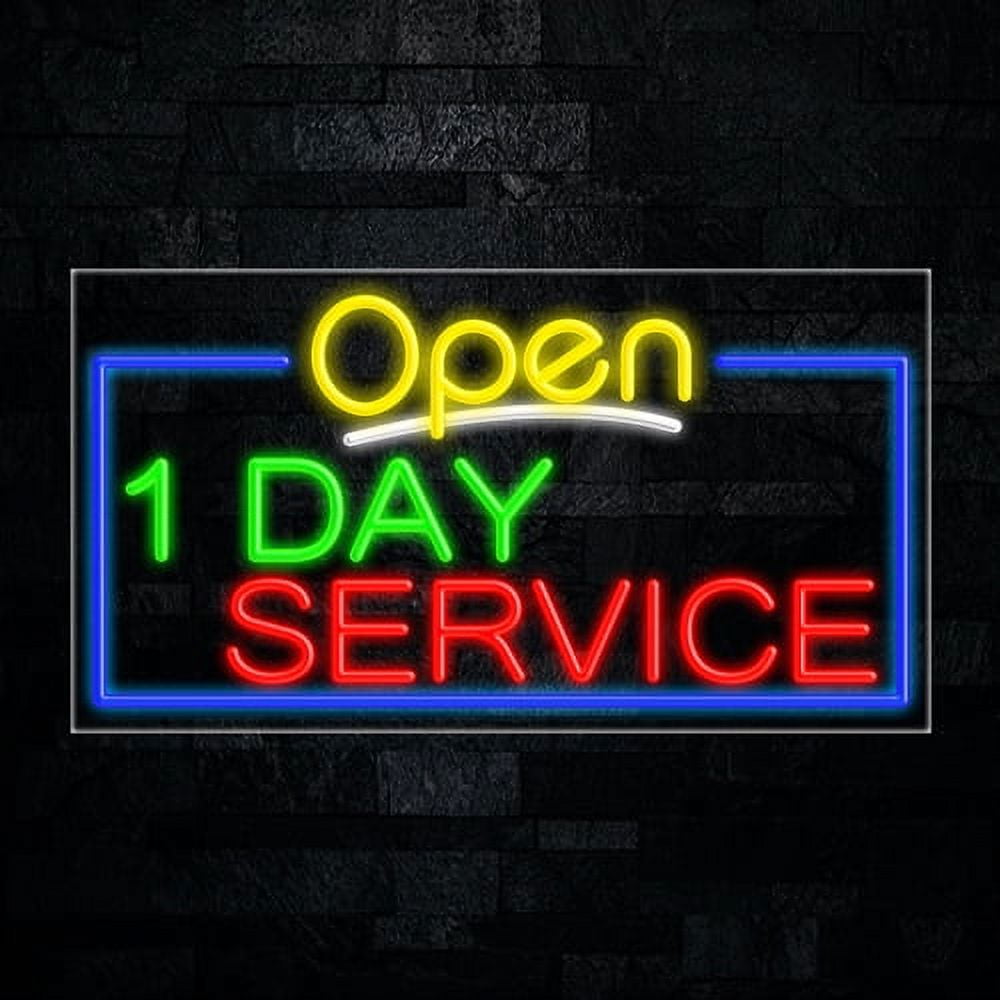 1 Day Service LED Neon Sign 33"L x 18"H #35601 - Walmart.com