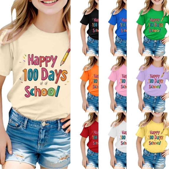 1 Days Of School Shirt For Toddler Kids Happy 100th Day Tshirt Boys ...