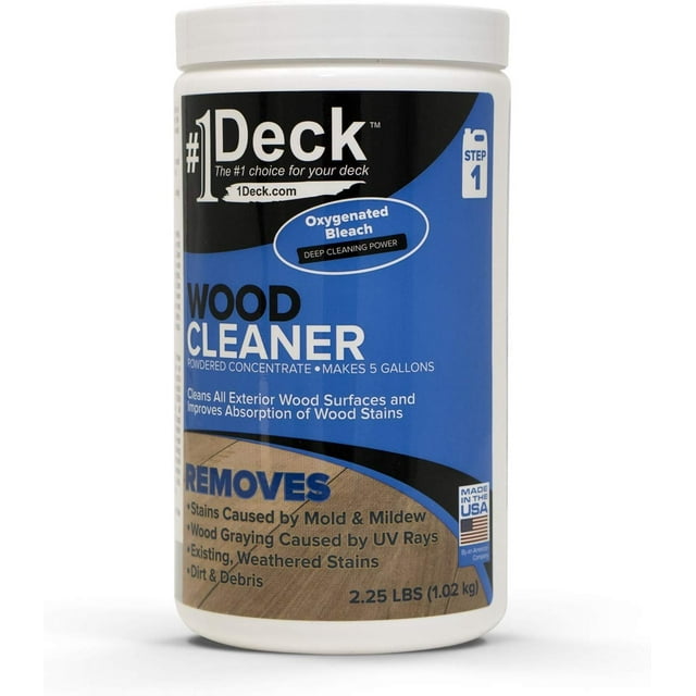 #1 Deck Wood Cleaner - 2.25 lbs - Makes 5 Gallons of Wood Deck Cleaning ...