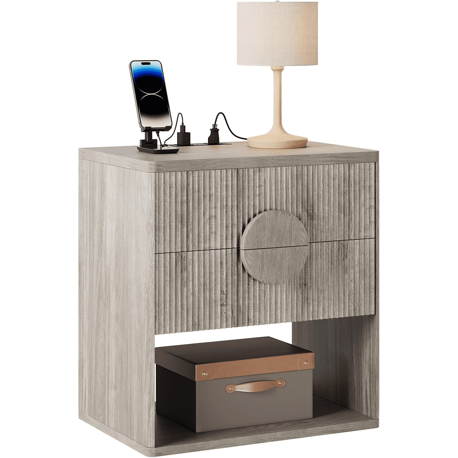1 Density Board Wave Pattern Bedside Table - Walmart.com