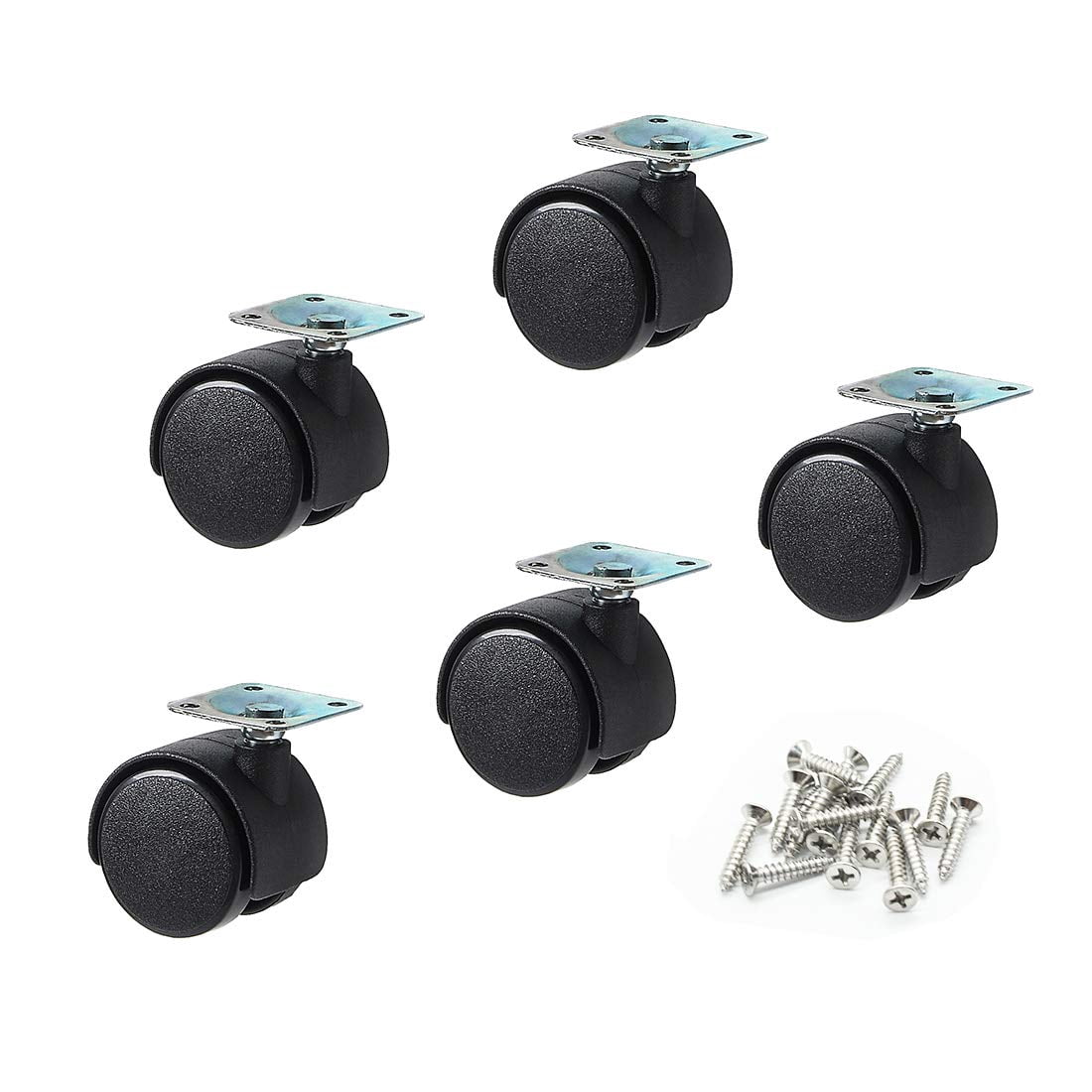 Walmart 1" Dia Plastic Wheel Metal Top Plate Swivel Ball Bearing ...