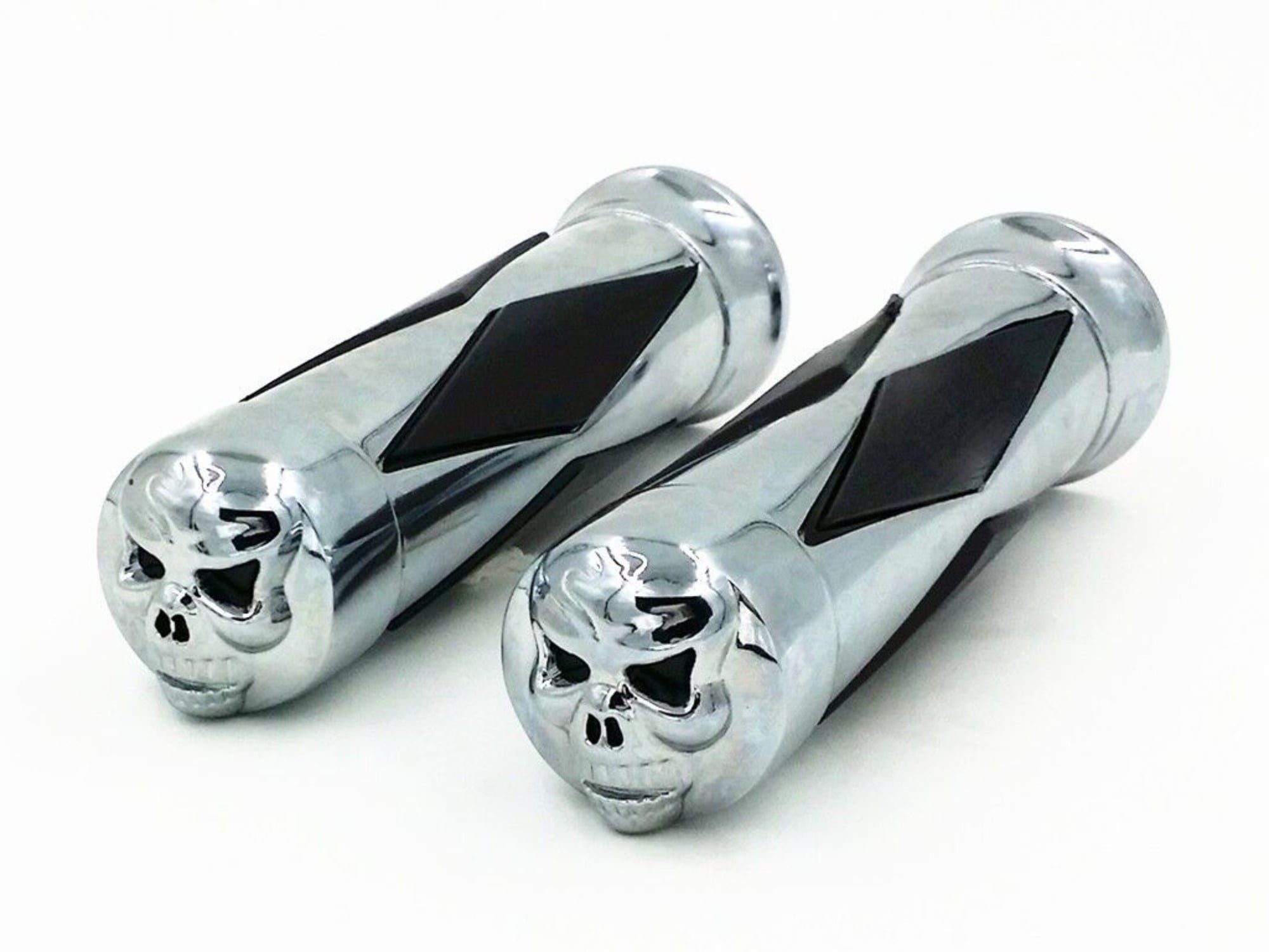 1" Diamond SKULL HAND GRIP Compatible with Honda Shadow VT VTX Magna ...