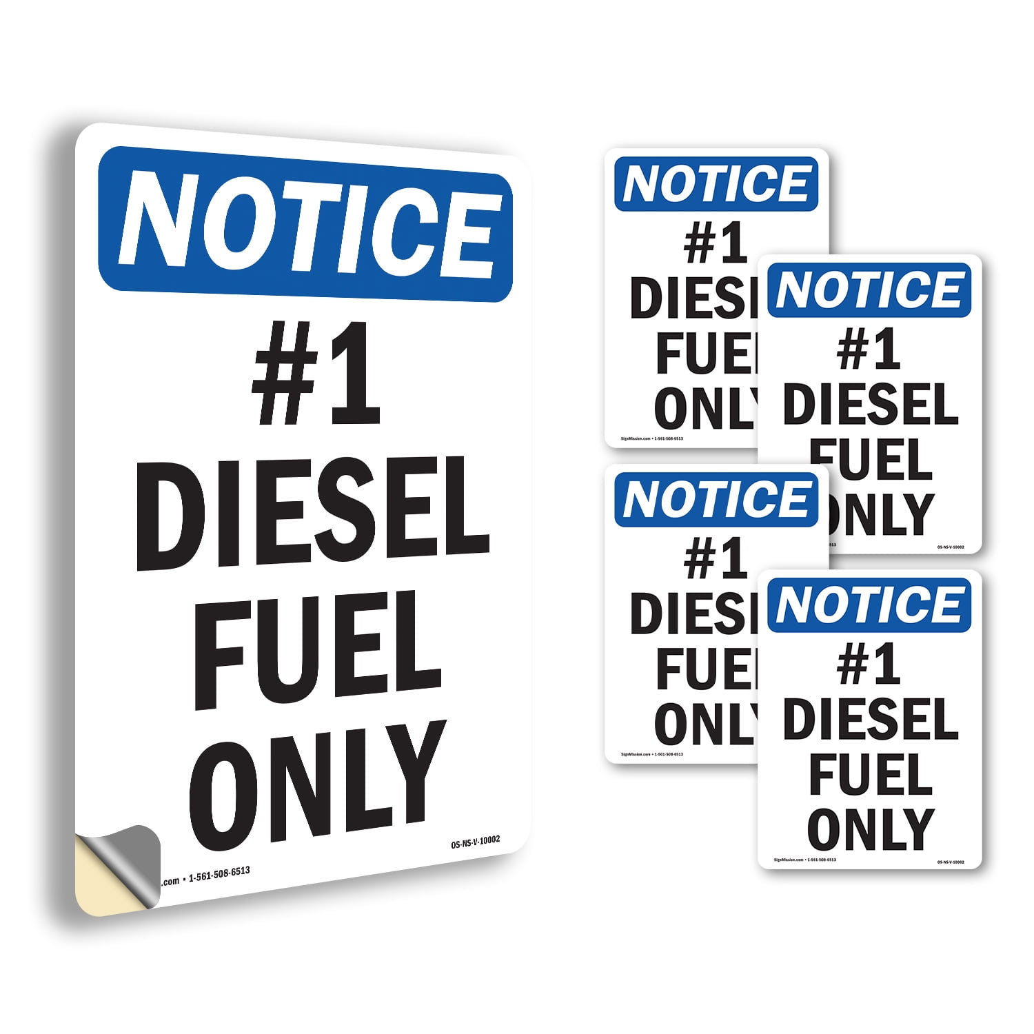 #1 Diesel Fuel Only OSHA Notice Vinyl Decal Label 18 Inch x 12 Inch - 5 ...