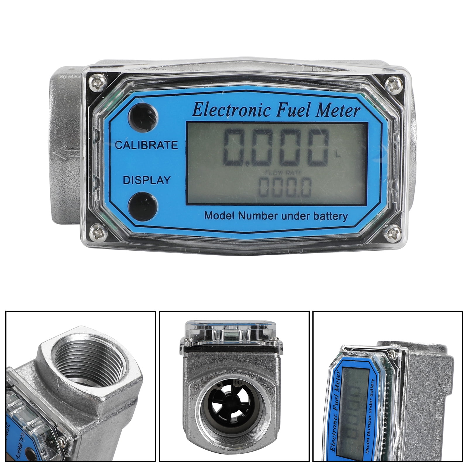 1" Digital Turbine Flow Meter LCD Display Flowmeter Flow Rate Of 10-100LPM - Walmart.com
