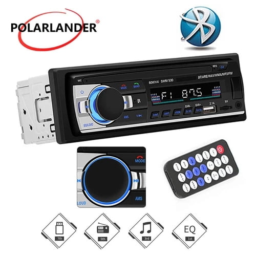 1 Din 12V Car Stereo Radio BT/FM/USB/AUX/U-disk/Romote Control MP3 ...